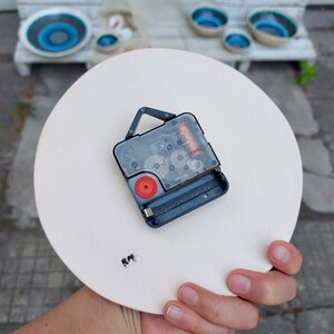 Unique Wall Clock, Blue Art, Ceramic Clock, Blue Home Decor, Pottery ...