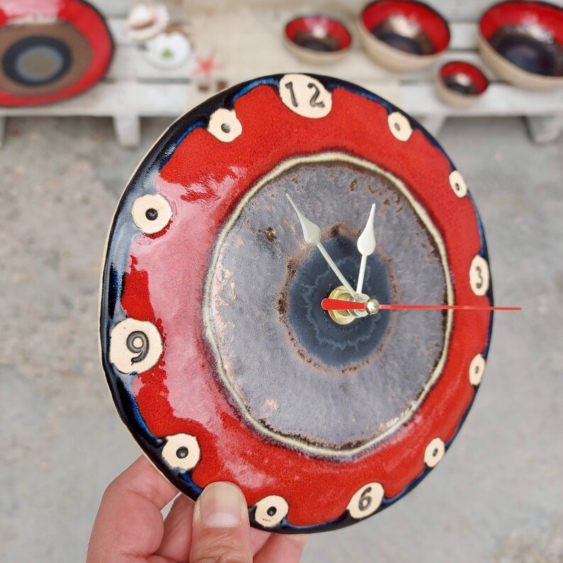 Wall Clock, Wedding Gift, Ceramic Wall, Modern Home Design, Handmade ...