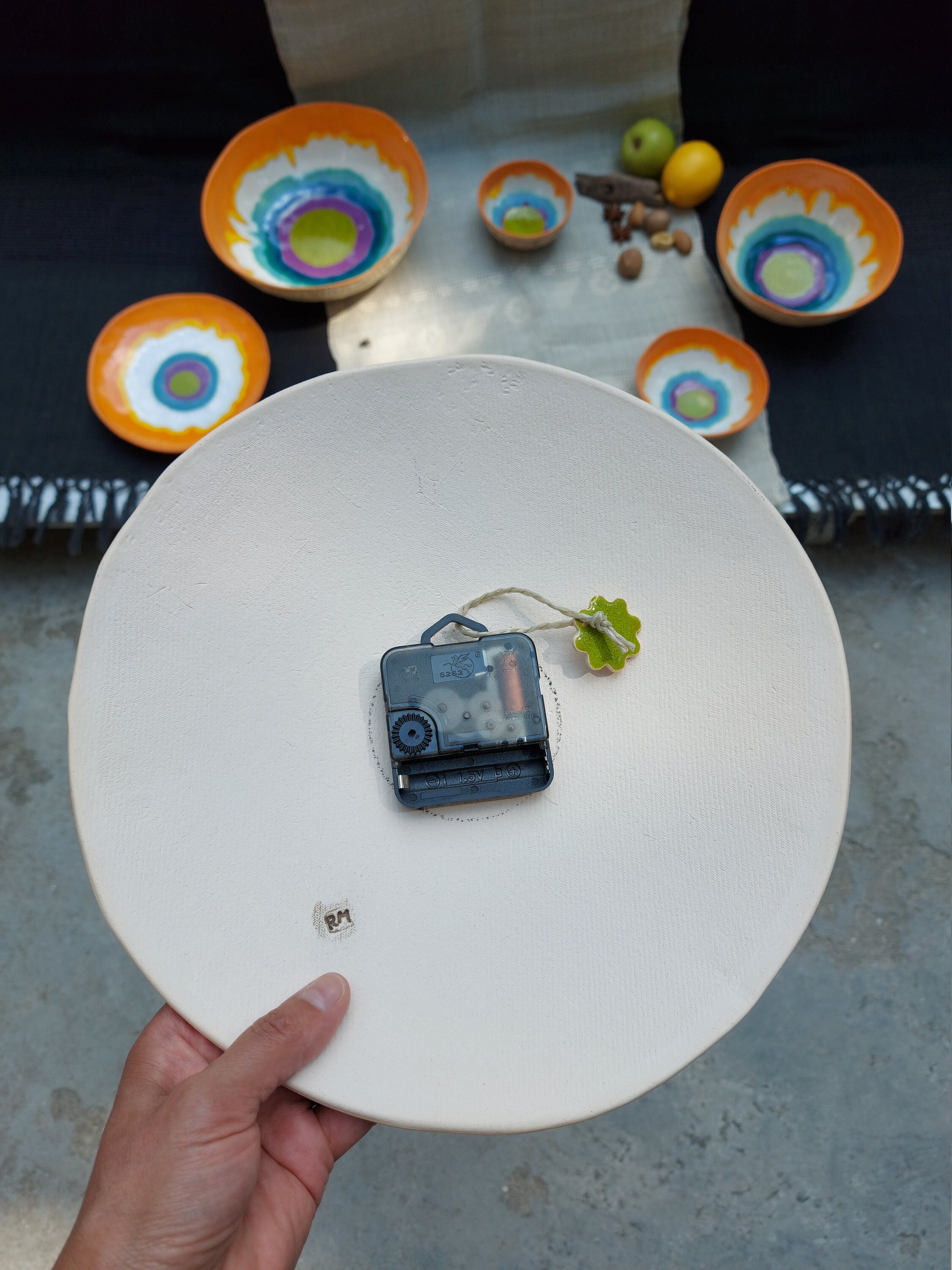 Art Clock Ceramic Clock Wall Round Clock Unique Clock | Etsy