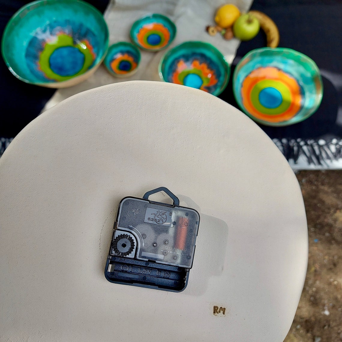 Ceramic Clock Wall Round Clock Kitchen Clock Home Decor | Etsy