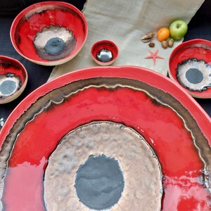 Red Wall Plate Christmas Home Decor Wall Ceramic Unique | Etsy