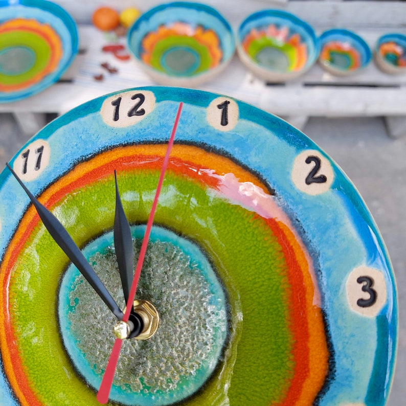 Unique Ceramic Clock Hand Made Pottery Clock Gift Home - Etsy