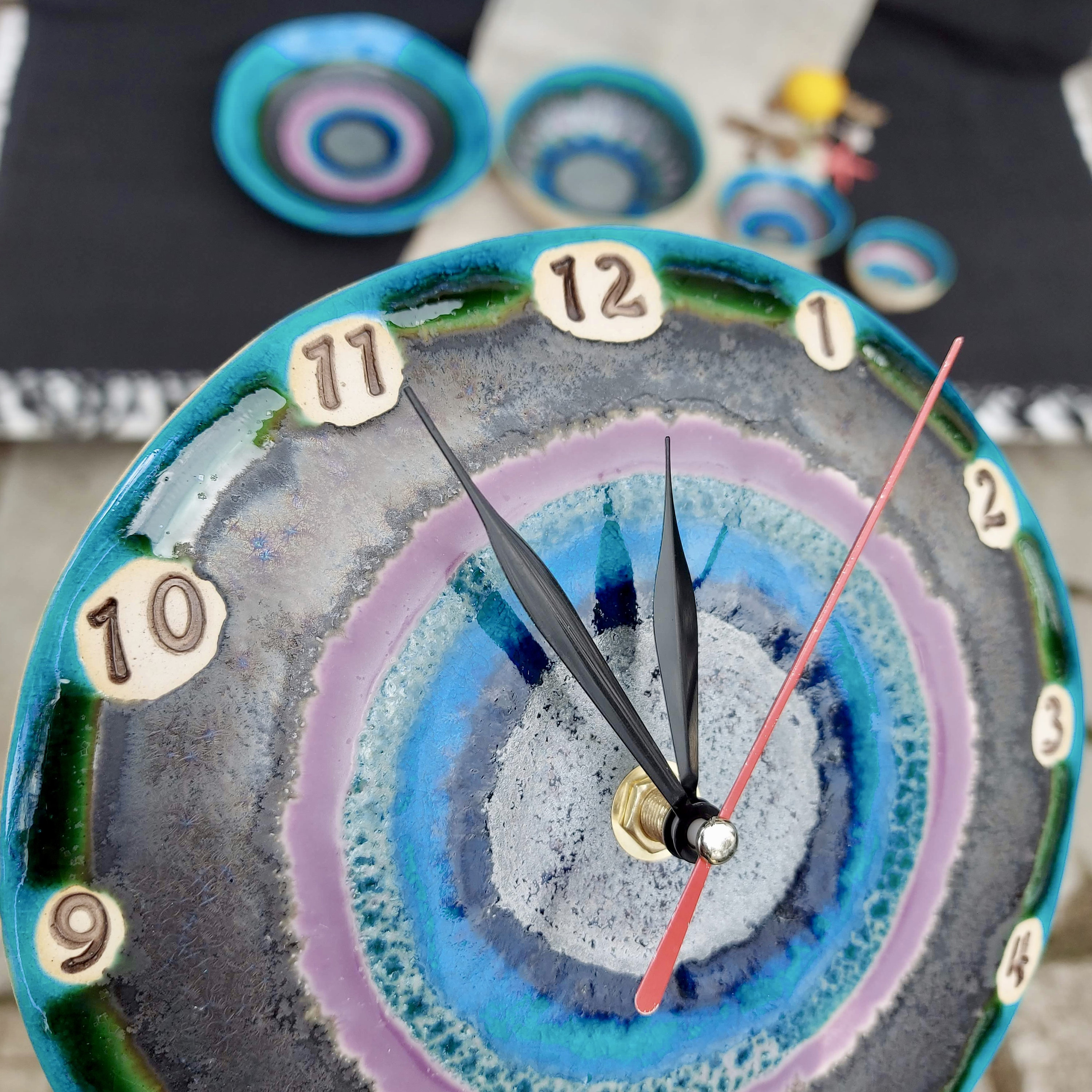 Wall Round Clock Unique Ceramic Clock Hand Made Pottery | Etsy