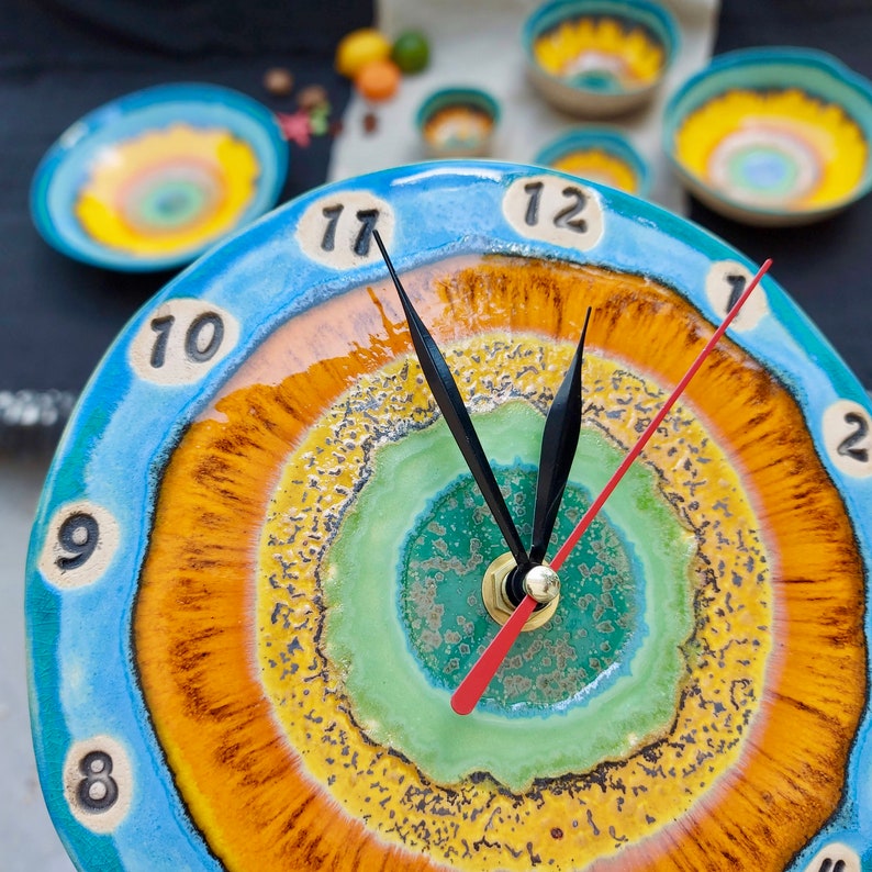 Ceramic Clock Unique Art Clock Ceramic Wall Clock Handmade - Etsy
