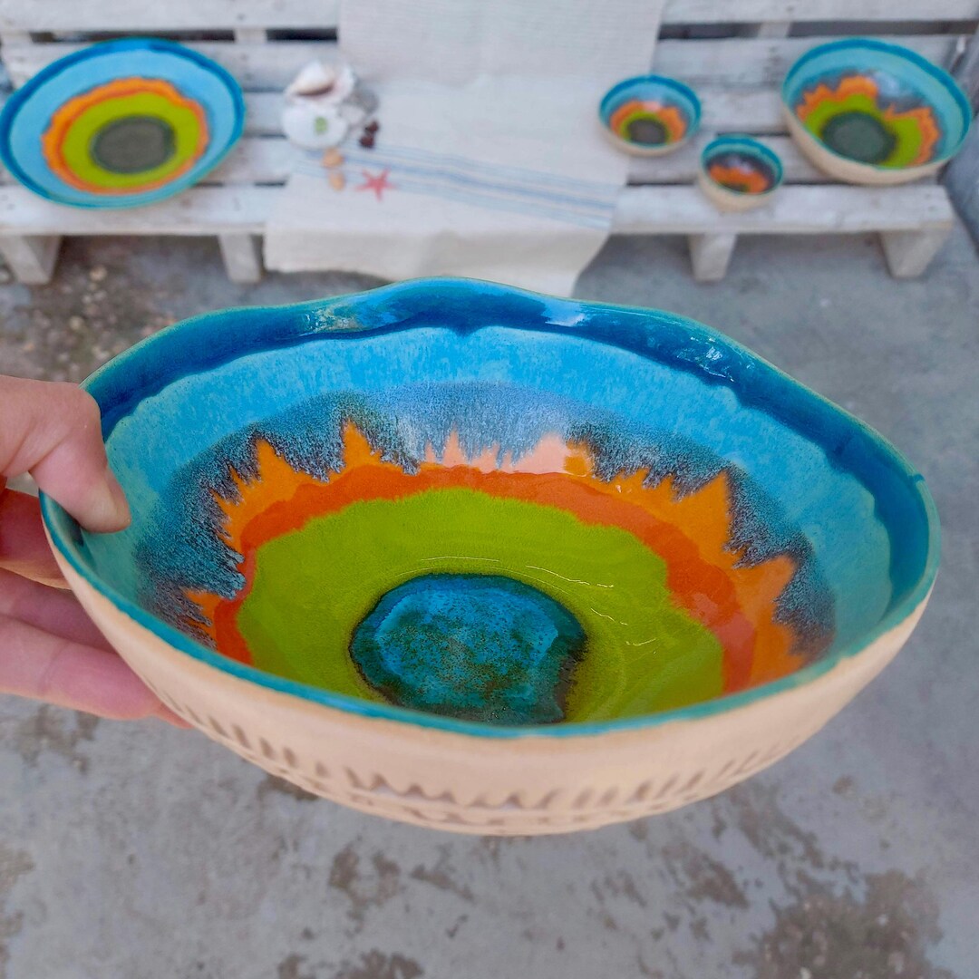 Colourful Bowl, Ceramic Art, Ceramic Bowl, Modern Pottery, Fruit Bowl ...