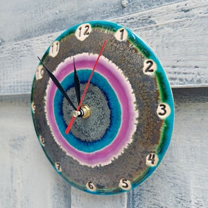 Unique Ceramic Clock, Hand Made Pottery, Clock Gift, Home Decor, Wall ...