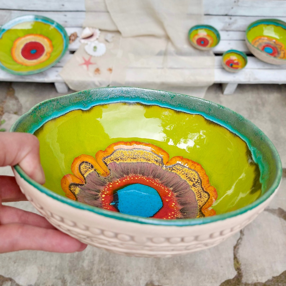 Colourful Bowl, Ceramic Art, Ceramic Bowl, Modern Pottery, Fruit Bowl ...