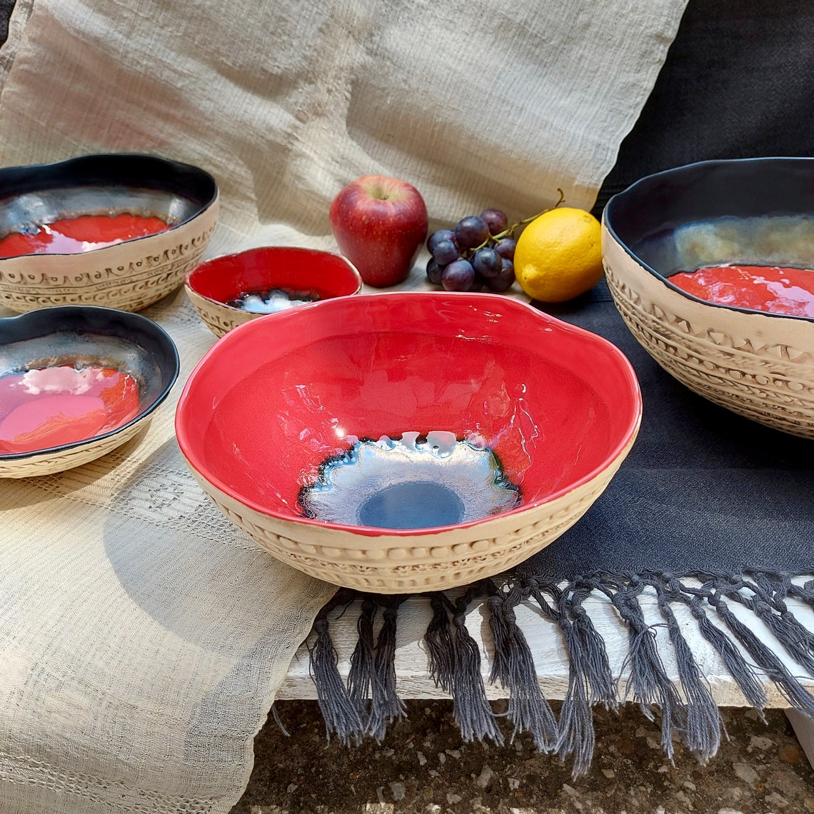Ceramic Fruit Bowl Home Decor Handmade Pottery Modern | Etsy