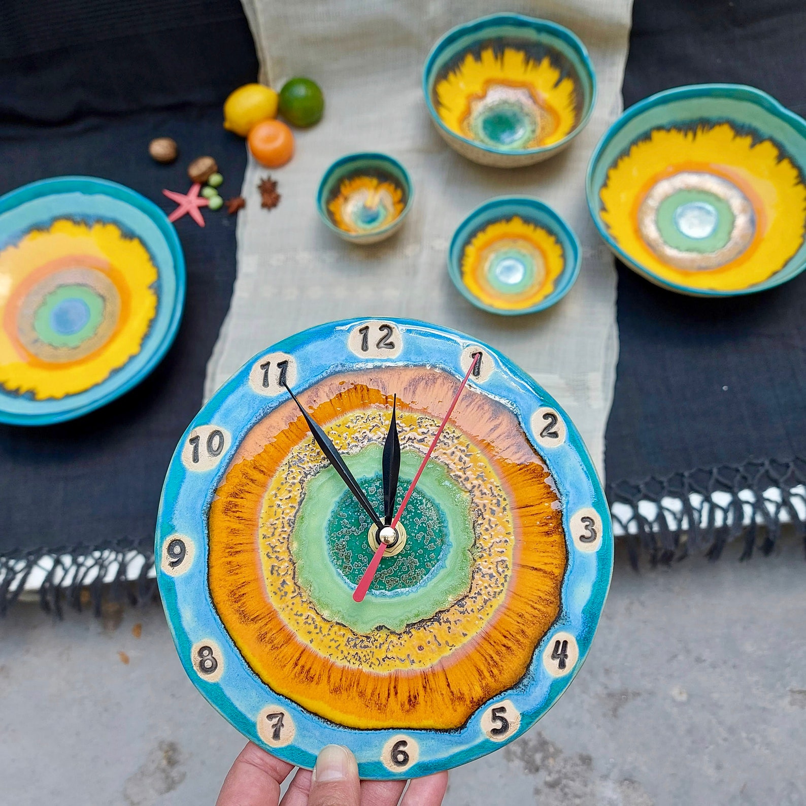 Ceramic Clock Unique Art Clock Ceramic Wall Clock Handmade - Etsy