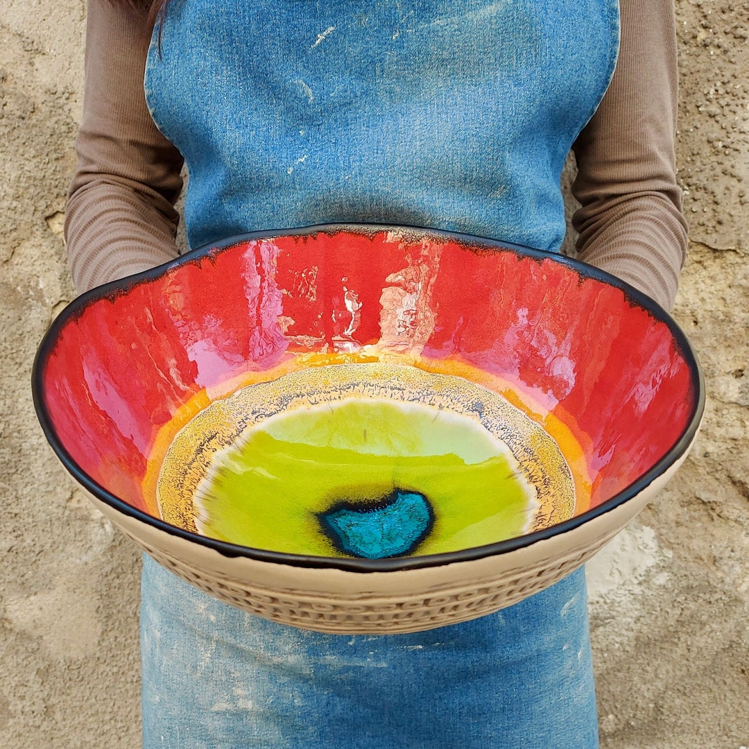 Large Ceramic Bowl, Fruit Bowl, Handmade Pottery Bowl, Art Ceramics ...