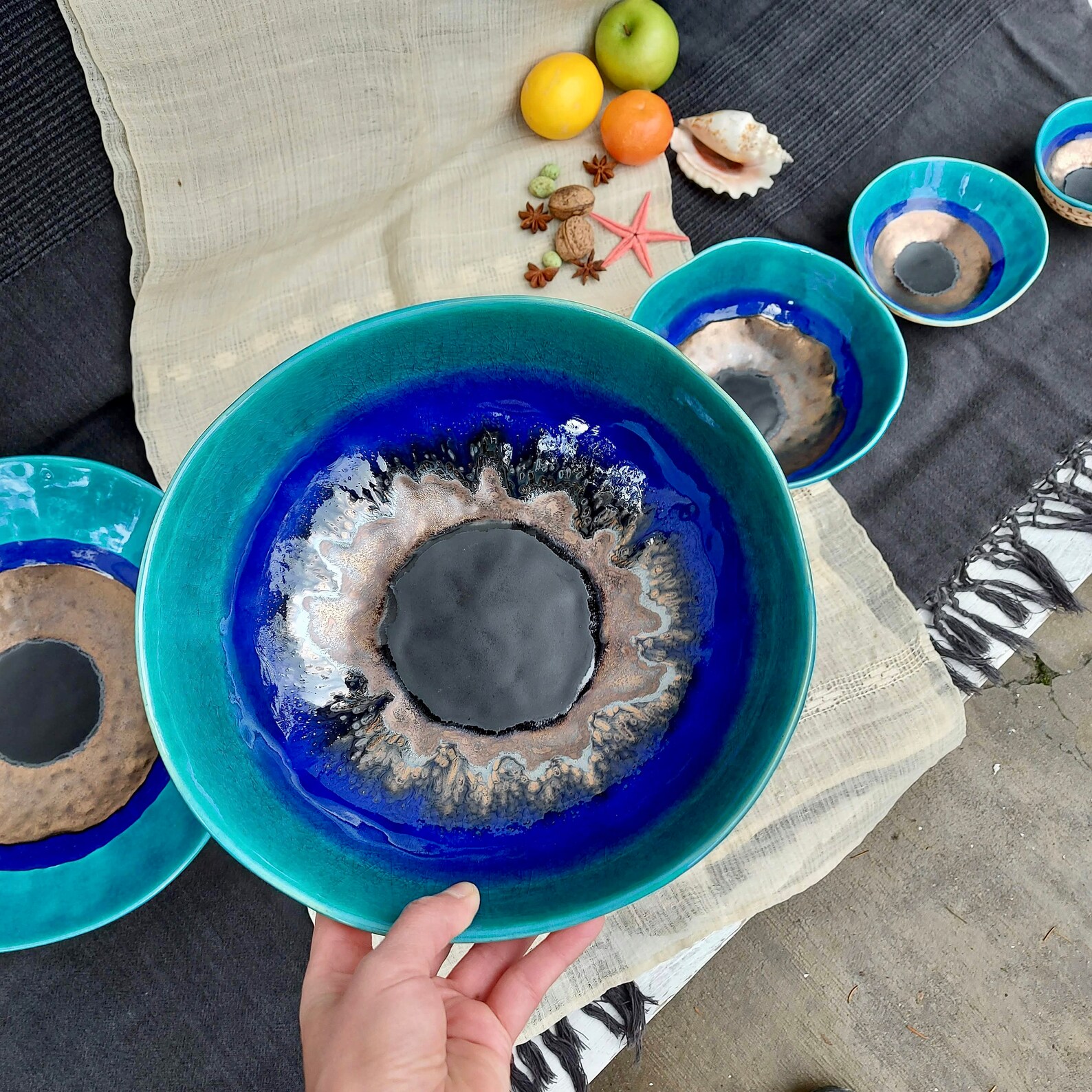 Ceramic Bowl Turquoise Ceramic Handmade Pottery Bowl | Etsy
