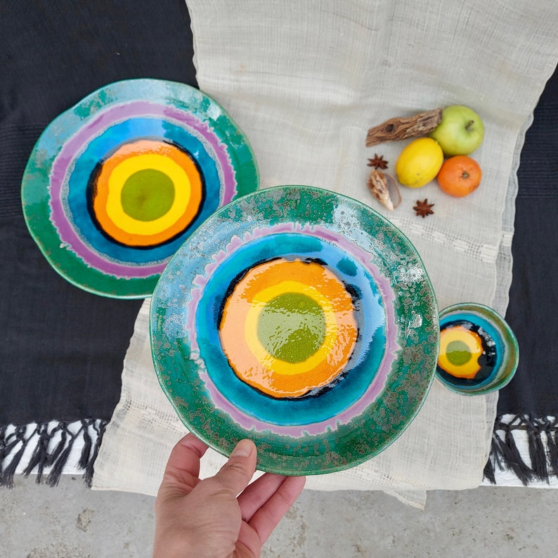 Ceramic Small Plate Home Decor Wall Art Handmade Pottery | Etsy