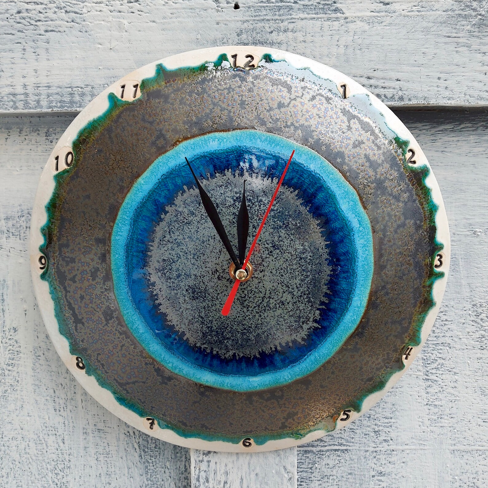 Unique Clock Art Clock Ceramic Clock Wall Round Clock - Etsy