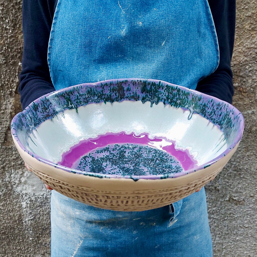 Handmade Pottery Bowl, Large Serving Bowl, Unique Art, Mother Day Gift ...