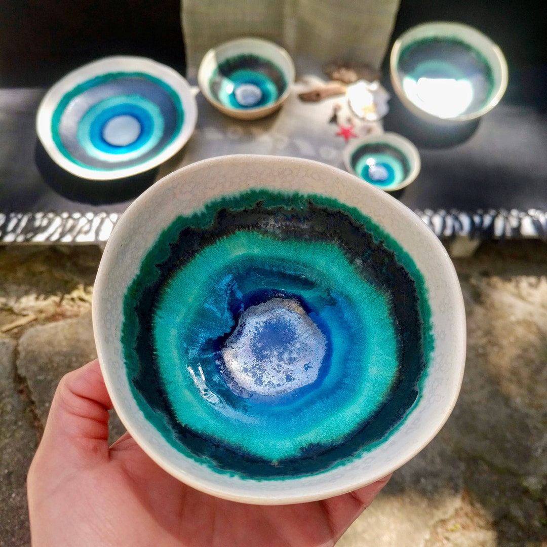Handmade Turquoise Bowl Jewelry Dish Ceramic Dipping Bowl - Etsy