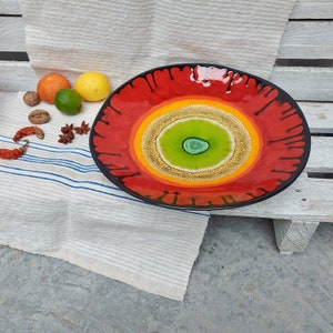 Red Wall Plate Christmas Home Decor Wall Ceramic Unique - Etsy