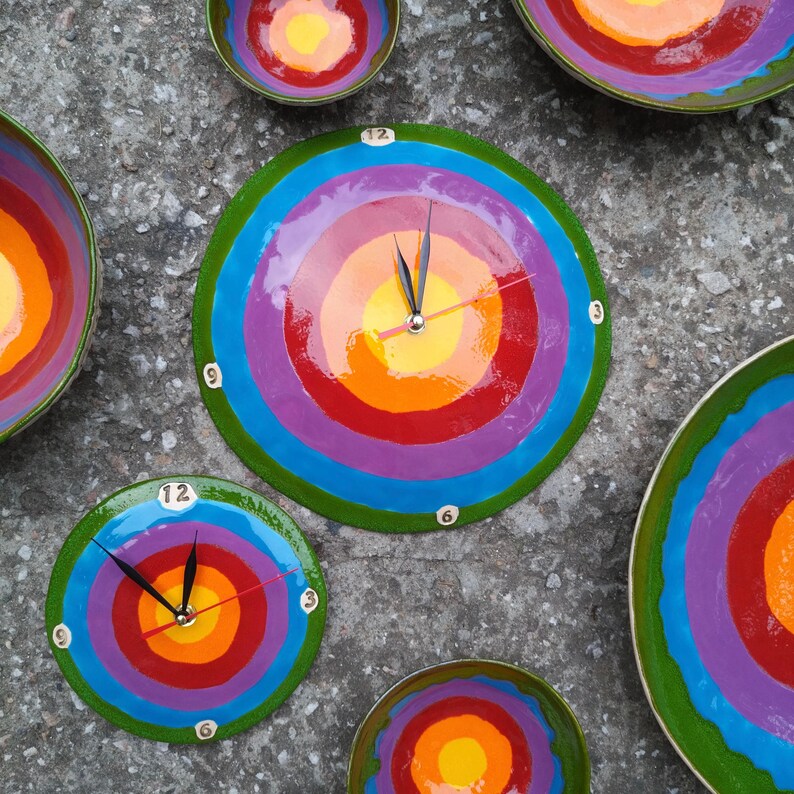 Unique Ceramic Clock Wall Round Clock Hand Made Pottery | Etsy