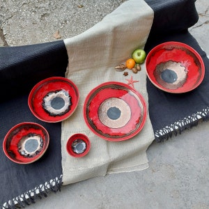 Red Wall Plate Christmas Home Decor Wall Ceramic Unique | Etsy