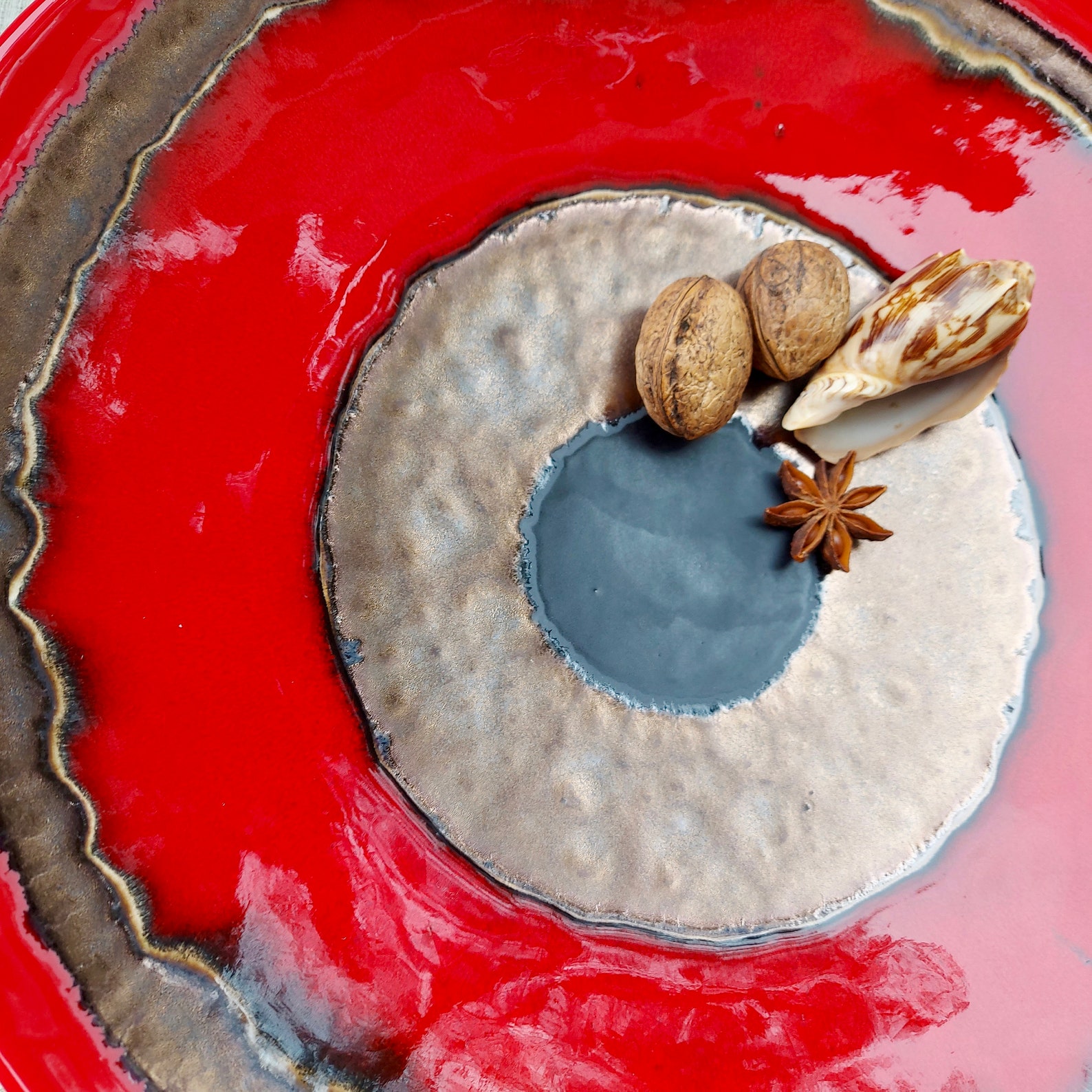 Red Wall Plate Christmas Home Decor Wall Ceramic Unique | Etsy