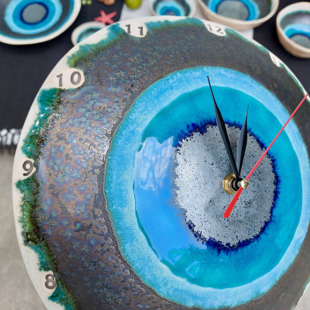 Unique Clock Art Clock Ceramic Clock Wall Round Clock - Etsy