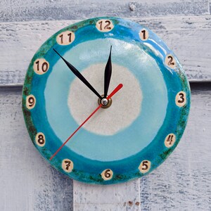 Unique Wall Clock Blue Art Ceramic Clock Blue Home Decor - Etsy