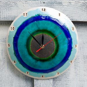 Art Clock Ceramic Clock Wall Round Clock Unique Clock - Etsy