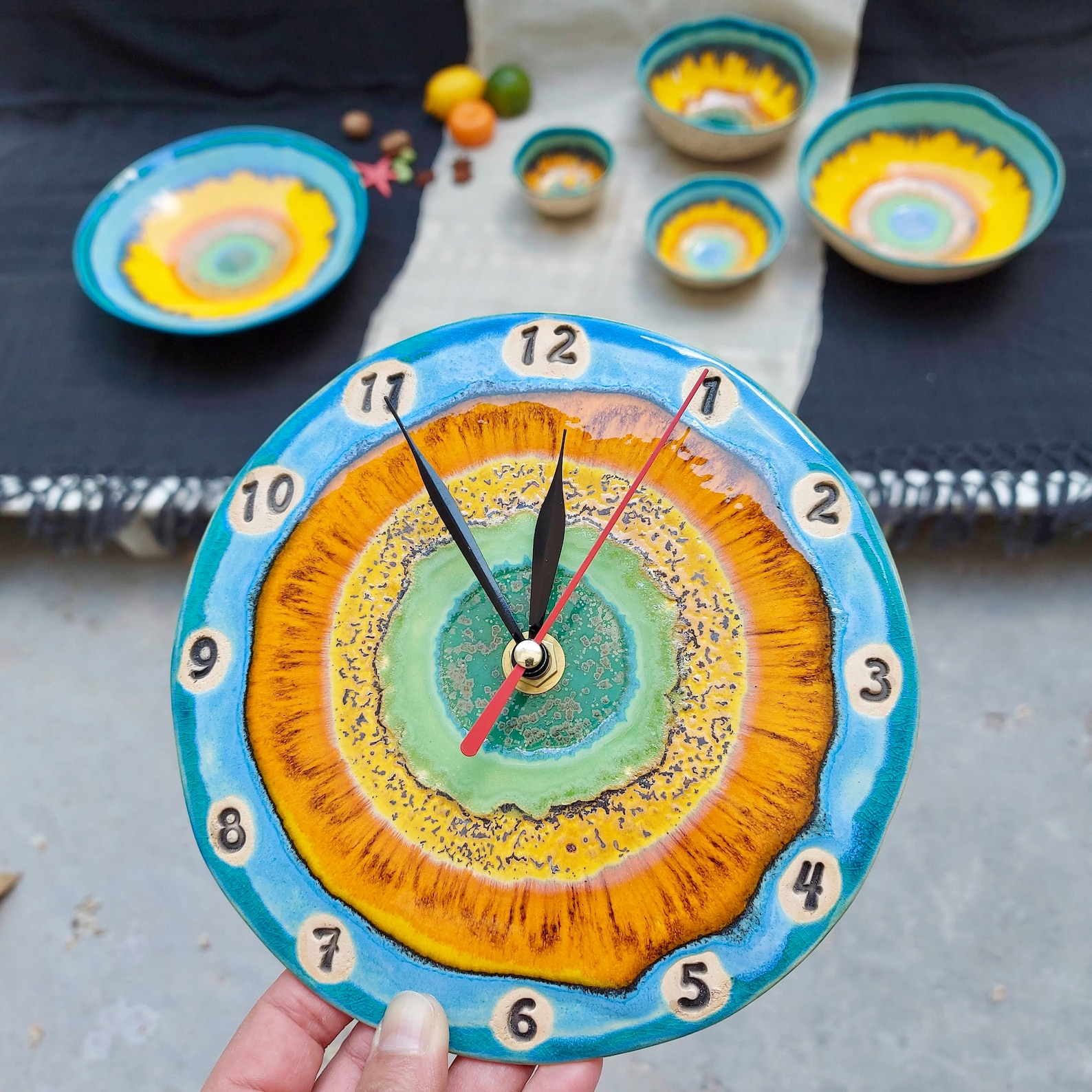 Ceramic Clock Unique Art Clock Ceramic Wall Clock Handmade - Etsy