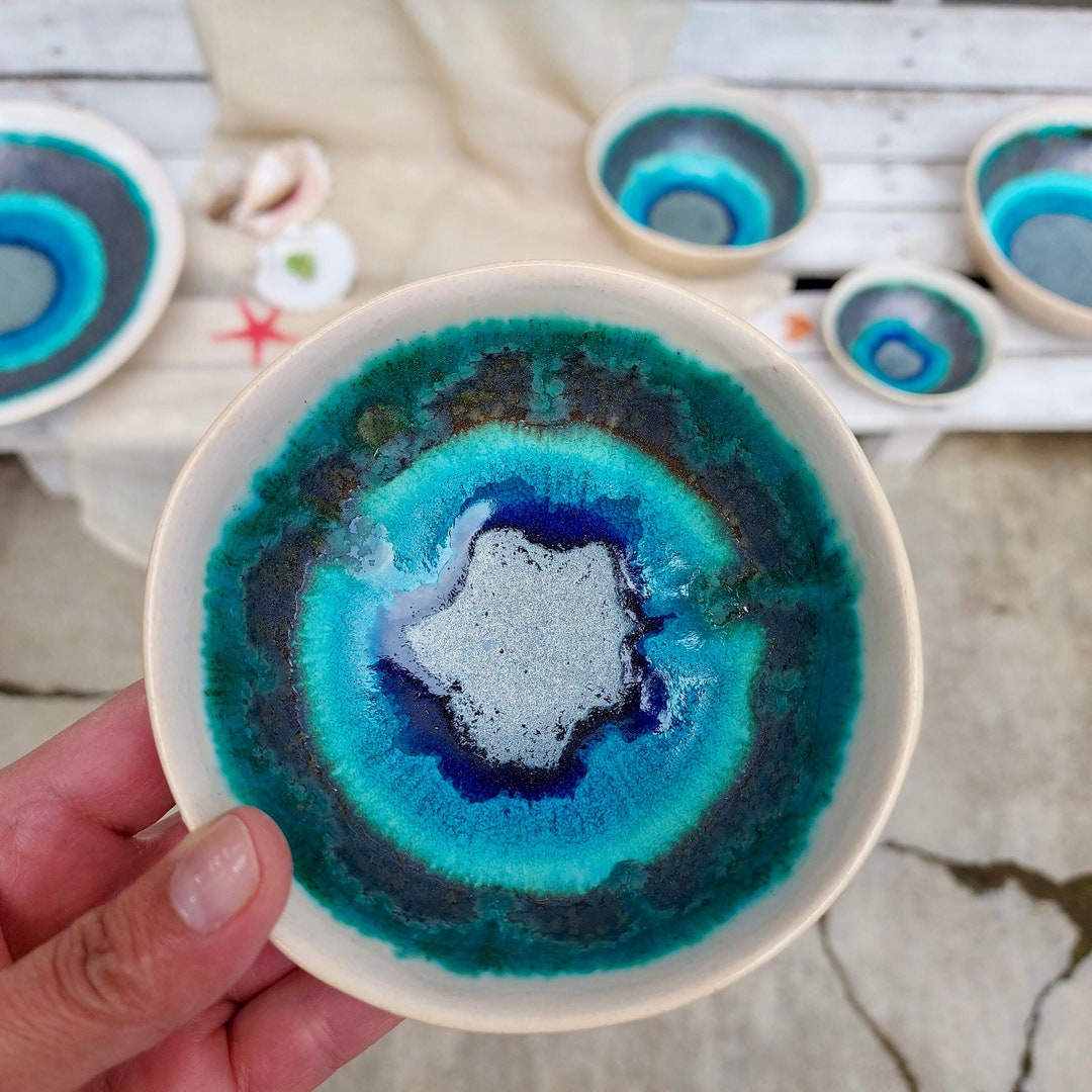 Handmade Turquoise Bowl Jewelry Dish Ceramic Dipping Bowl - Etsy