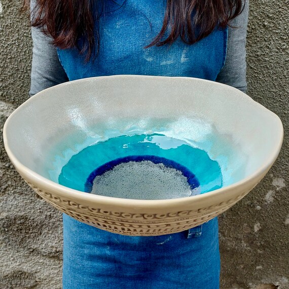 Ceramic Large Bowl Handmade Fruit Bowl Gift for Home - Etsy