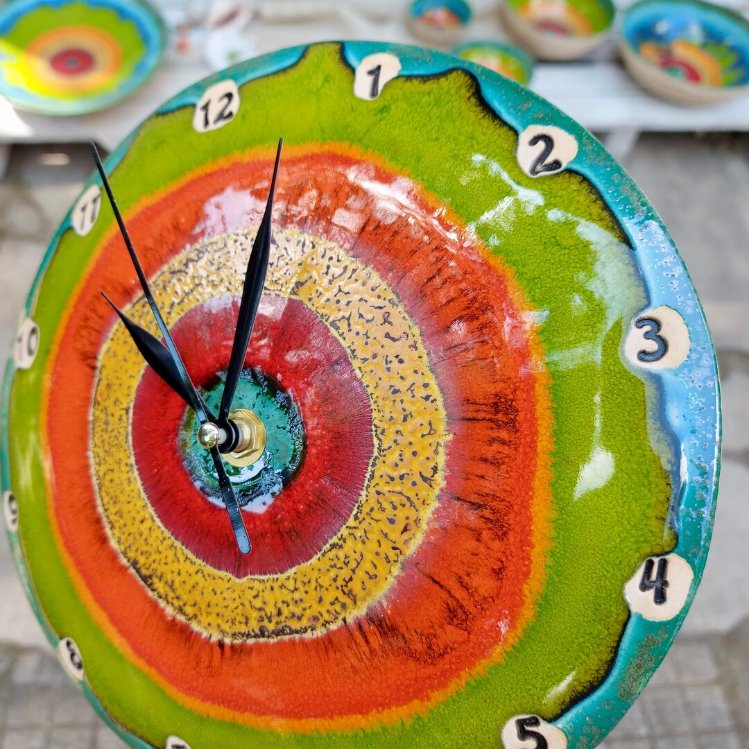 Ceramic Clock Wall Round Clock Kitchen Clock Home Decor - Etsy