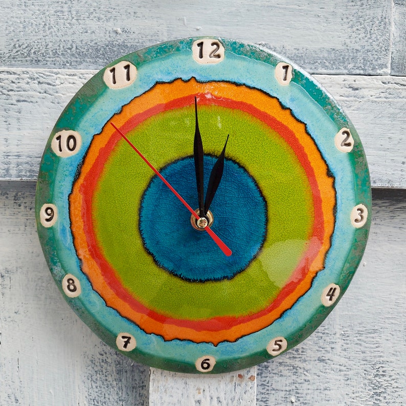 Ceramic Clock Wall Round Clock Kitchen Clock Home Decor - Etsy