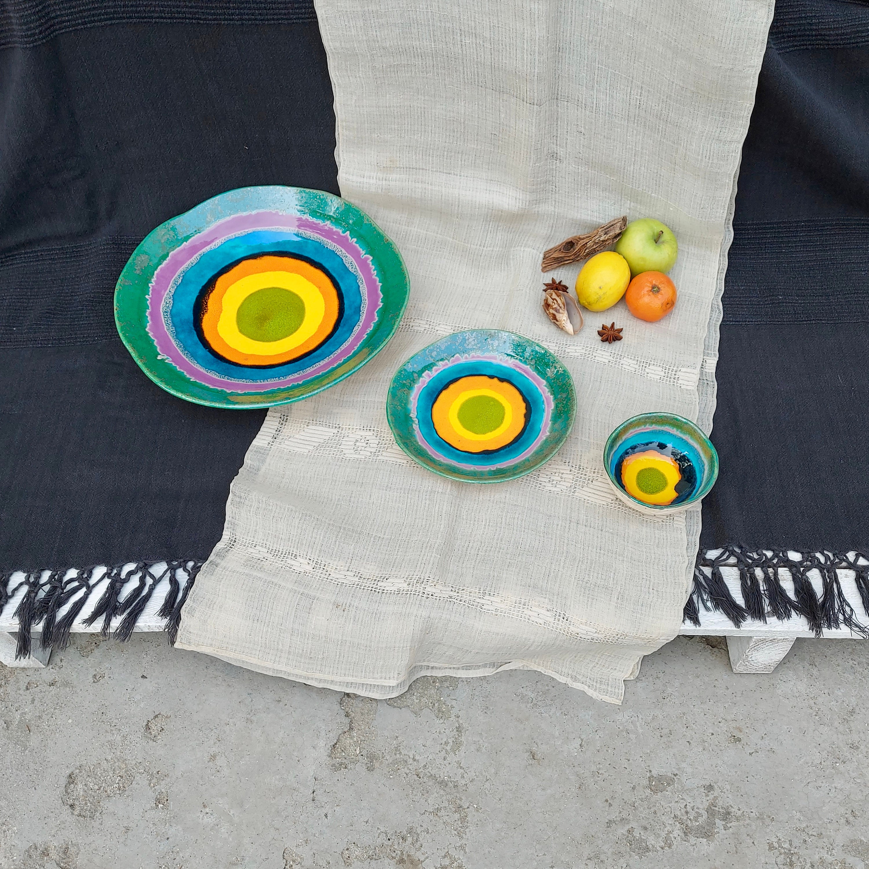 Ceramic Small Plate Home Decor Wall Art Handmade Pottery | Etsy