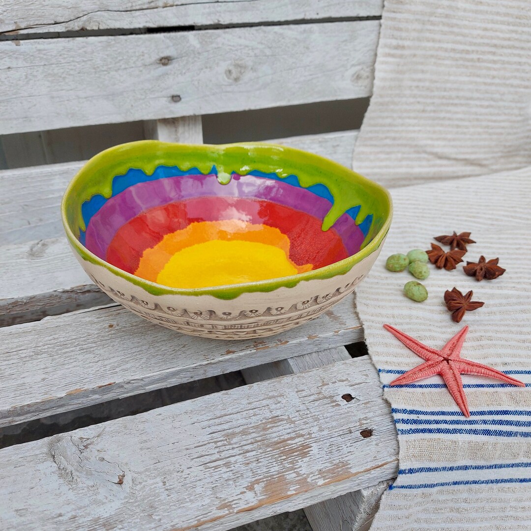 Ceramic Fruit Bowl, Home Decor, Handmade Pottery, Modern Ceramic Bowl ...