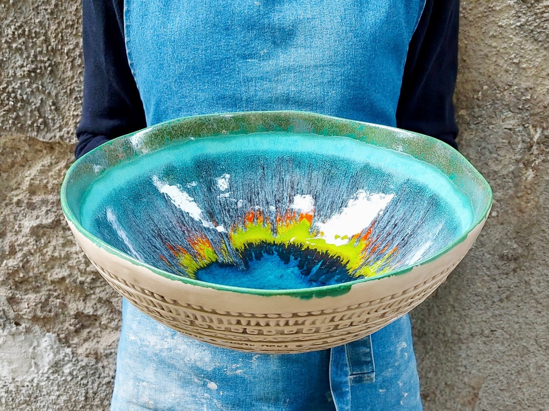 Ceramic Large Bowl Handmade Fruit Bowl Gift for Home - Etsy