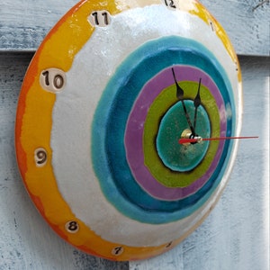 Art Clock Ceramic Clock Wall Round Clock Unique Clock | Etsy