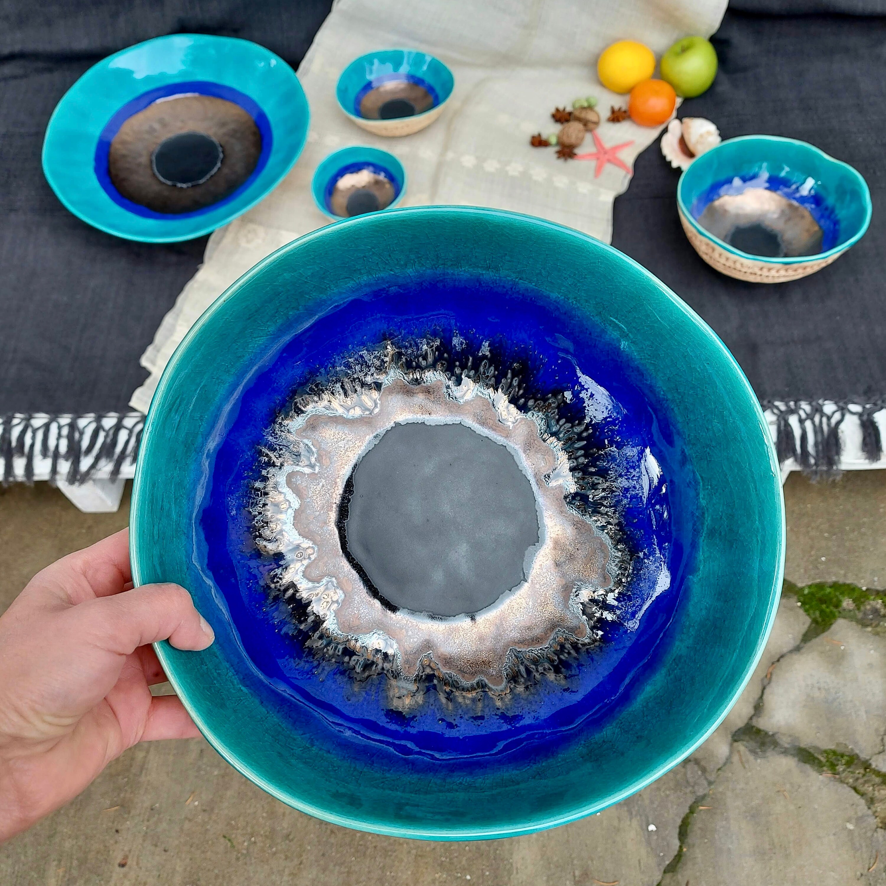 Ceramic Bowl Turquoise Ceramic Handmade Pottery Bowl | Etsy