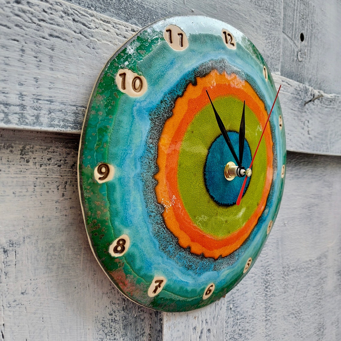 Ceramic Clock Wall Round Clock Kitchen Clock Home Decor | Etsy