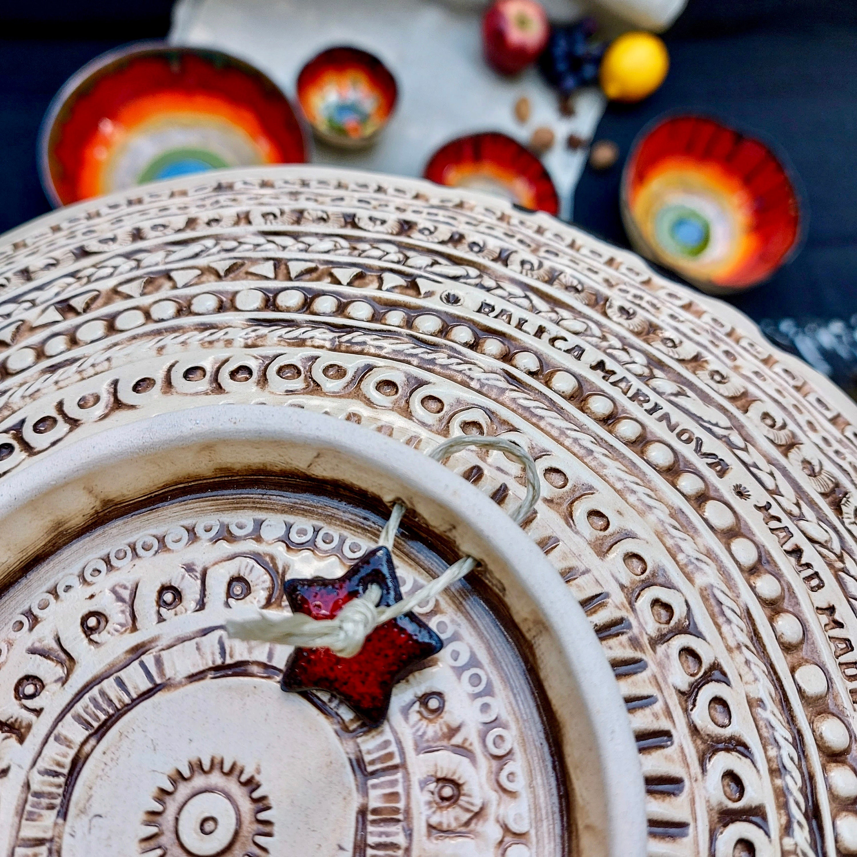 Red Wall Plate Christmas Home Decor Wall Ceramic Unique | Etsy