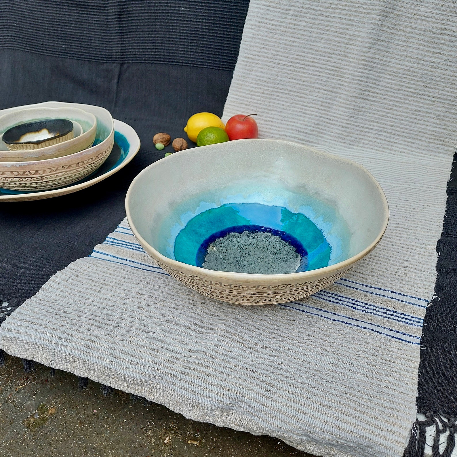 Ceramic Large Bowl Handmade Fruit Bowl Gift for Home - Etsy