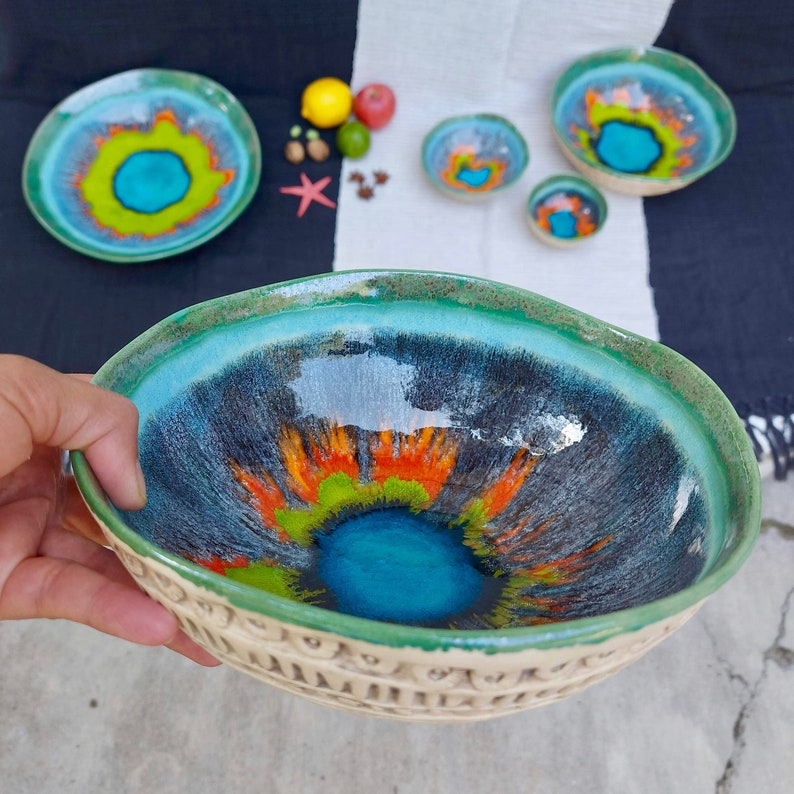 Colourful Bowl Ceramic Art Ceramic Bowl Modern Pottery - Etsy