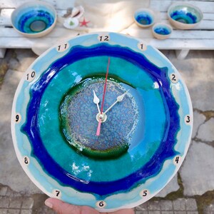 Unique Clock Art Clock Ceramic Clock Wall Round Clock - Etsy