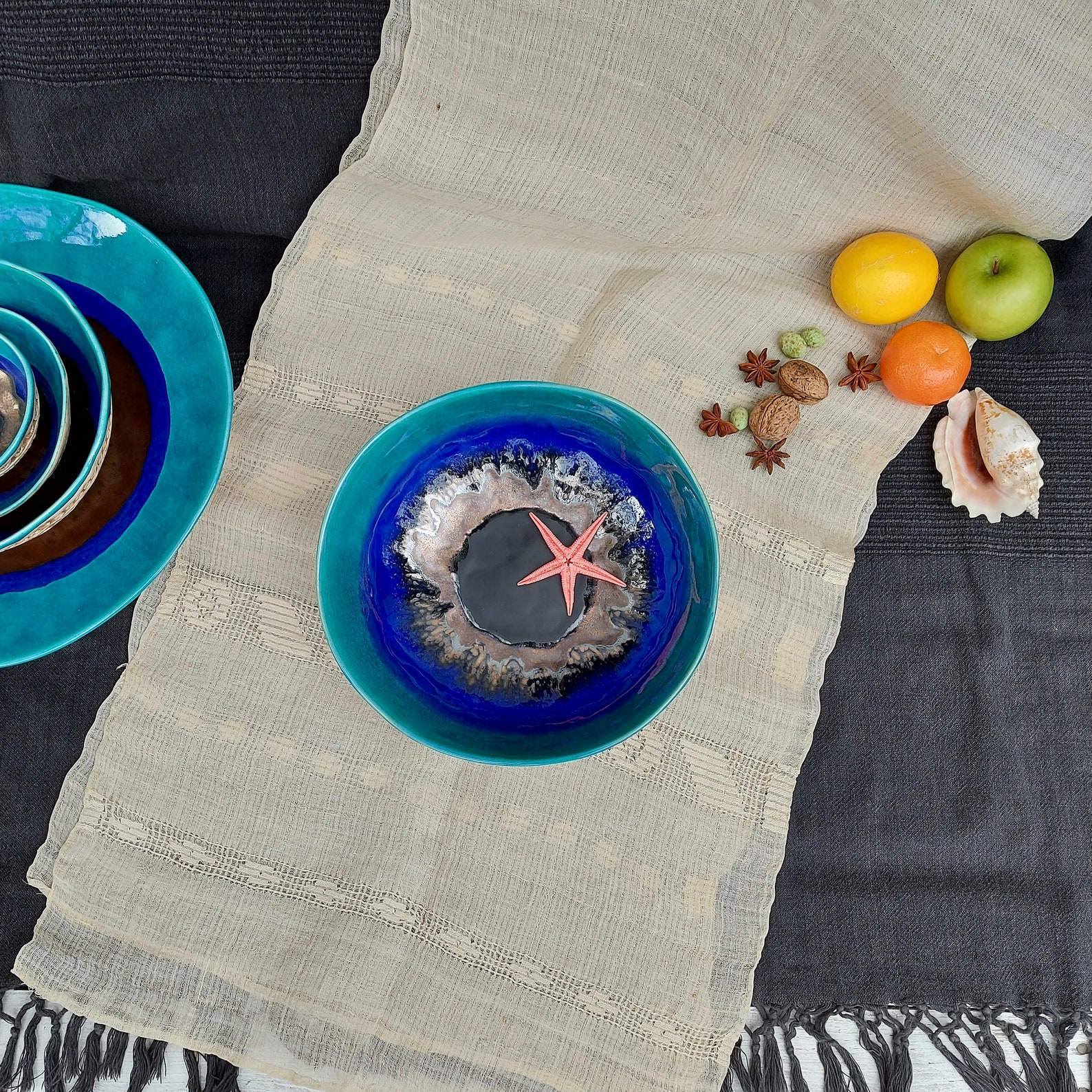 Ceramic Bowl Turquoise Ceramic Handmade Pottery Bowl | Etsy