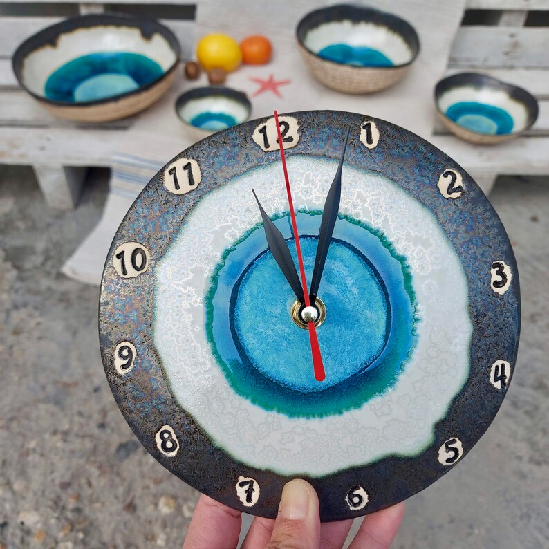 Unique Ceramic Clock Hand Made Pottery Clock Gift Home - Etsy