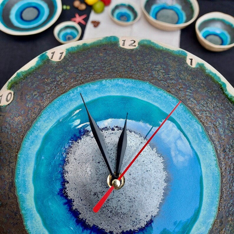 Unique Clock Art Clock Ceramic Clock Wall Round Clock - Etsy