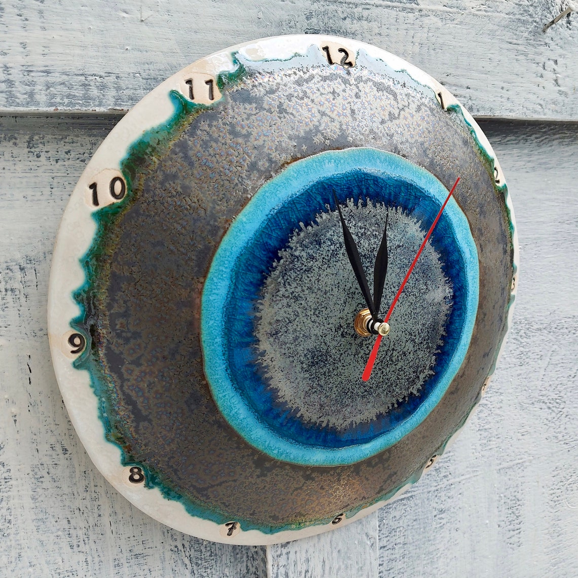 Unique Clock Art Clock Ceramic Clock Wall Round Clock - Etsy