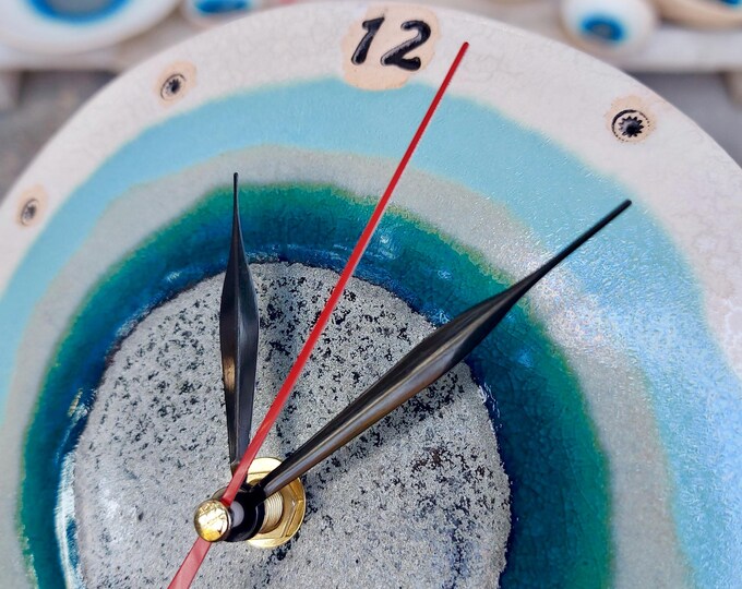 Clock Gift, Unique Clock, Ceramic Clock, Hand Made Pottery, Home Decor ...