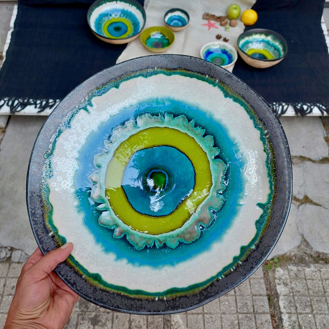 Large Ceramic Plate Wall Pottery Housewarming Gifts Unique | Etsy