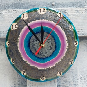 Unique Ceramic Clock, Hand Made Pottery, Clock Gift, Home Decor, Wall ...
