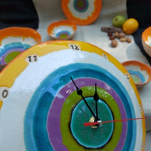 Art Clock Ceramic Clock Wall Round Clock Unique Clock | Etsy