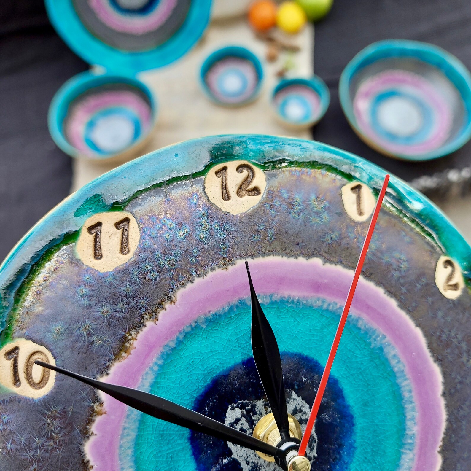 Handmade Clock Wedding Gift Unique Wall Clock Ceramic Wall | Etsy